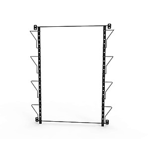 FixtureDisplays® Up to 19.75" Wide 4-Pocket Adjustable Display Rack, Wall Mounted Greeting Post Card Christmas Holiday Card Holders 11608-BLACK-SINGLE-NPF