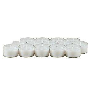 Stonebriar 96 Pack Unscented 6 to 7 Hour Extended Burn Time Clear Cup Tea Light Candles
