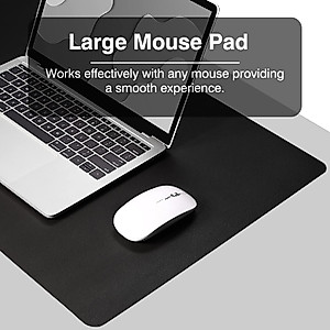 TOWWI Dual Sided Desk Pad, Large Desk Mat, Waterproof Desk Blotter Protector Mouse Pad, Leather Desk Pad Large for Keyboard and Mouse (36" x 17", Black)