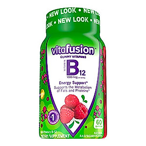 Vitafusion B12 Gummy Vitamins, Delicious Raspberry Flavor, 60ct (30 Day Supply)