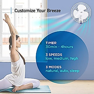 Commercial Cool 16 inch Wall Fan with Remote, White (CCFWR16W)