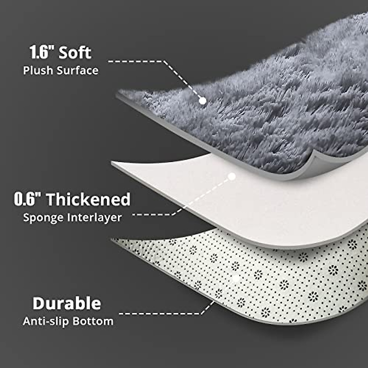 OPLEBEPE Ultra Soft Fluffy Rug for Bedroom, 6x9 Area Rugs for Living Room