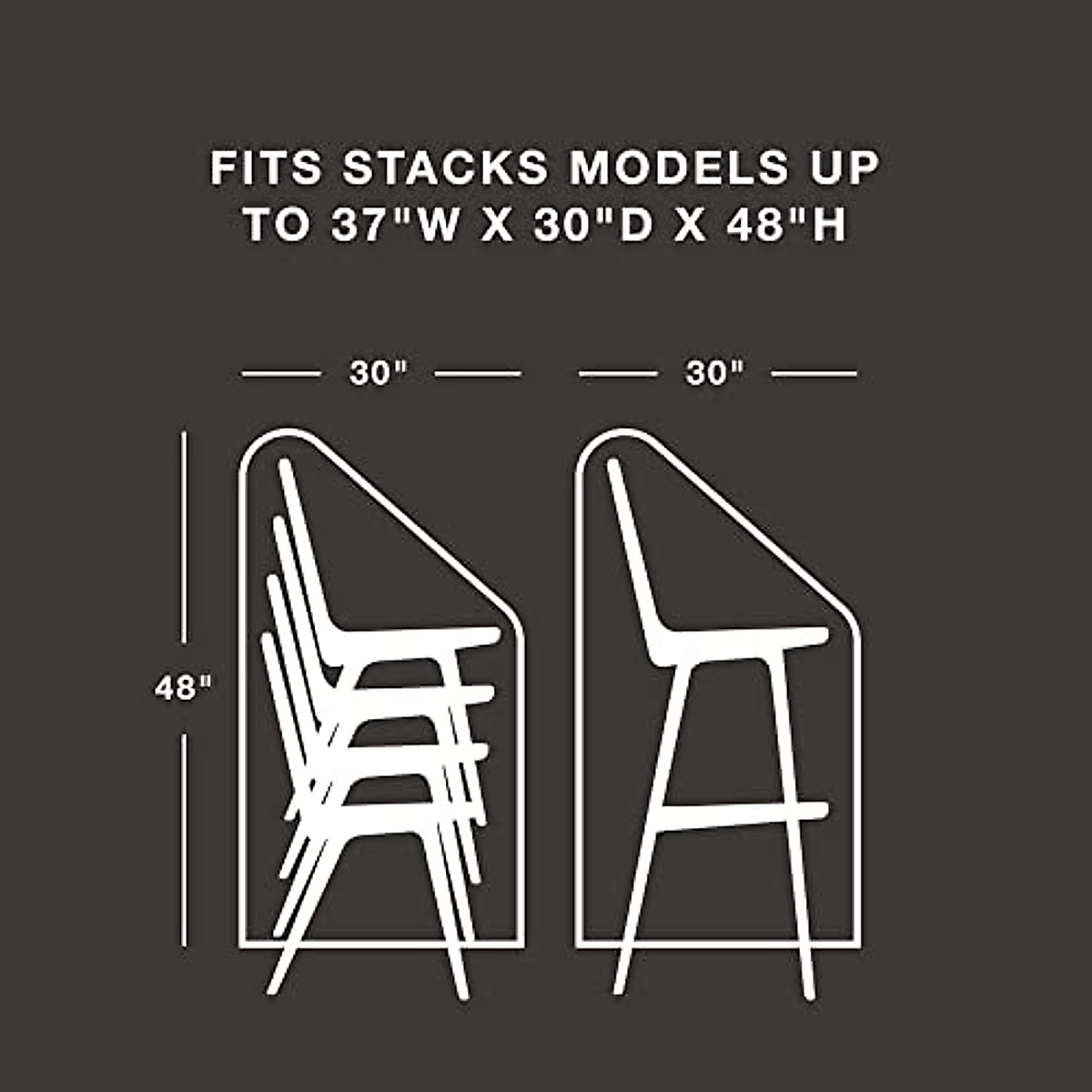 True Guard Patio Furniture Covers Waterproof Heavy Duty - Stackable Patio Chair Cover, 600D Rip-Stop, Fade/Stain/UV Resistant for Outdoor Patio Furniture, Dark Brown