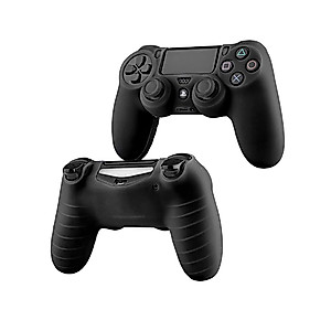 ZOMTOP Silicone PS4 Controller Case: A Second Skin for Your Gamepad - Soft, Anti-Slip, Shockproof - Original Color with Grips and Caps(Purple)