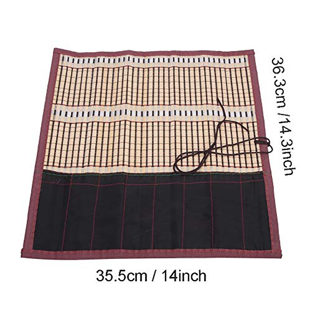 TOPINCN Painting Brush Bamboo Rolling Bag Bamboo Calligraphy Brush Paintbrush Holder Rollup Protector for Paintbrushes Storage