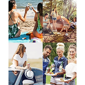 OFFNOVA 16oz Sublimation Can Cooler, 4-in-1 Sublimation Blanks Can Insulated White Stainless Steel Skinny Sublimation Tumbler, Beer Can Cooler