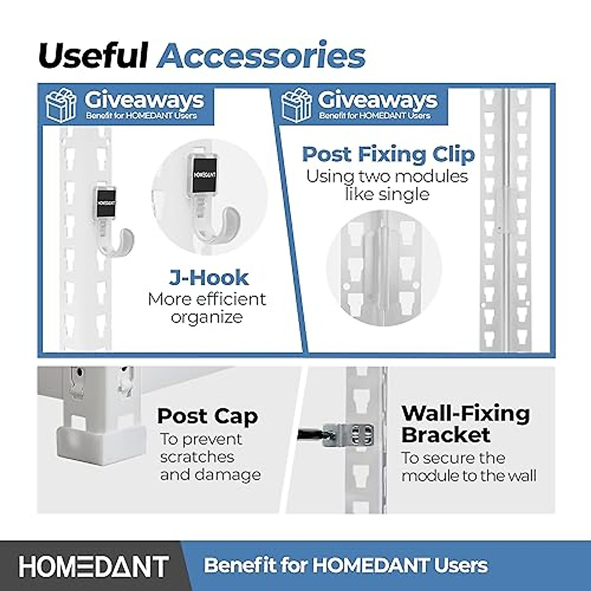 HOMEDANT 5 Tier Laminated White Metal Shelving Unit Adjustable Garage Storage Utility Rack Heavy Duty Shelves Organization Multipurpose Shelf Warehouse Basement Pantry 28" W x 12.3" D x 59.5" H 1Pack