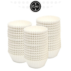 qiqee 1500 PCS White Cupcake Liners Muffin Linner No Smell,Food Grade Baking Cups（Standard Size）