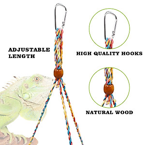 Oooct Reptile Hammock Swing Hanging Bed, Cute Lizard Swing Toy, Cotton Lizard Bed, Reptile Summer Bed for Bearded Dragon Leopard Gecko Lizard Birds Parrots (Colorful)