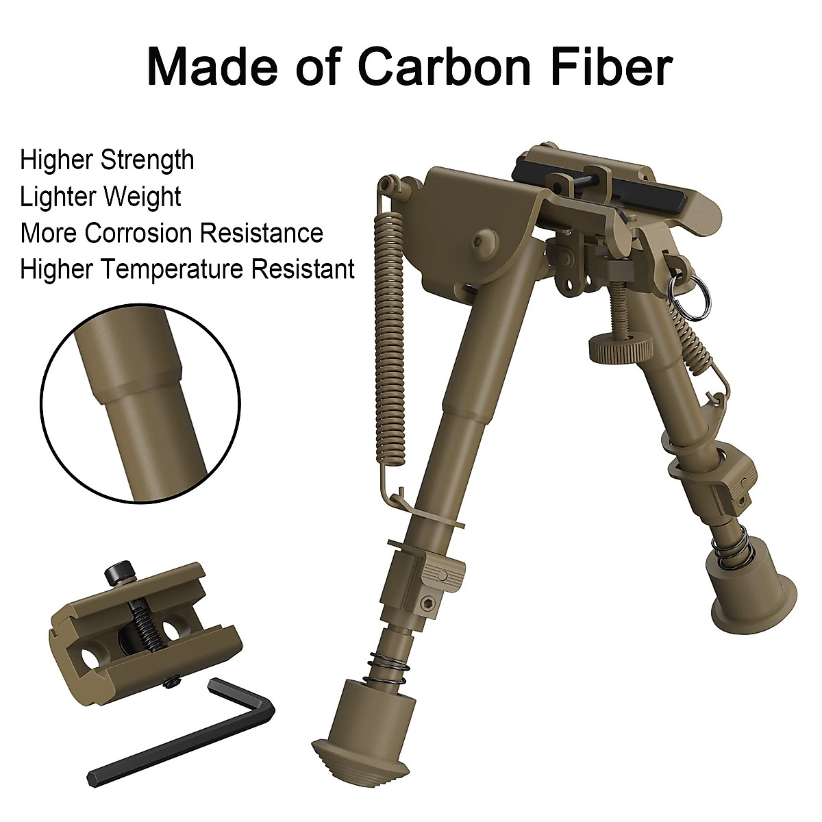 Xaegistac Rifle Bipod Adjustable 6-9 Inch Bipods with Quick Release Adapter for Picatinny/Mlok Rail,Lightweight and Stable for Hunting and Shooting