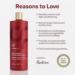 Colorproof Volume Conditioner for Women 32 Fl. Oz. Volume Conditioner, White Nectarine Scent, Sulfate Free Conditioner