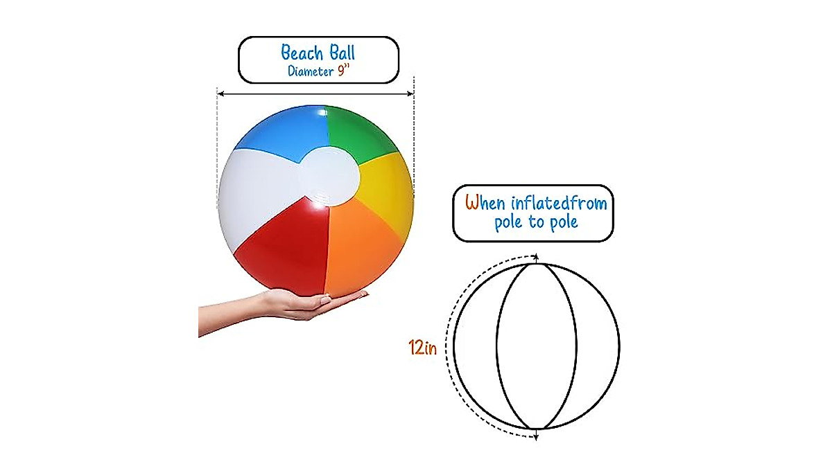 Buy Large 12-Inch Inflatable Beach Balls for Summer Fun