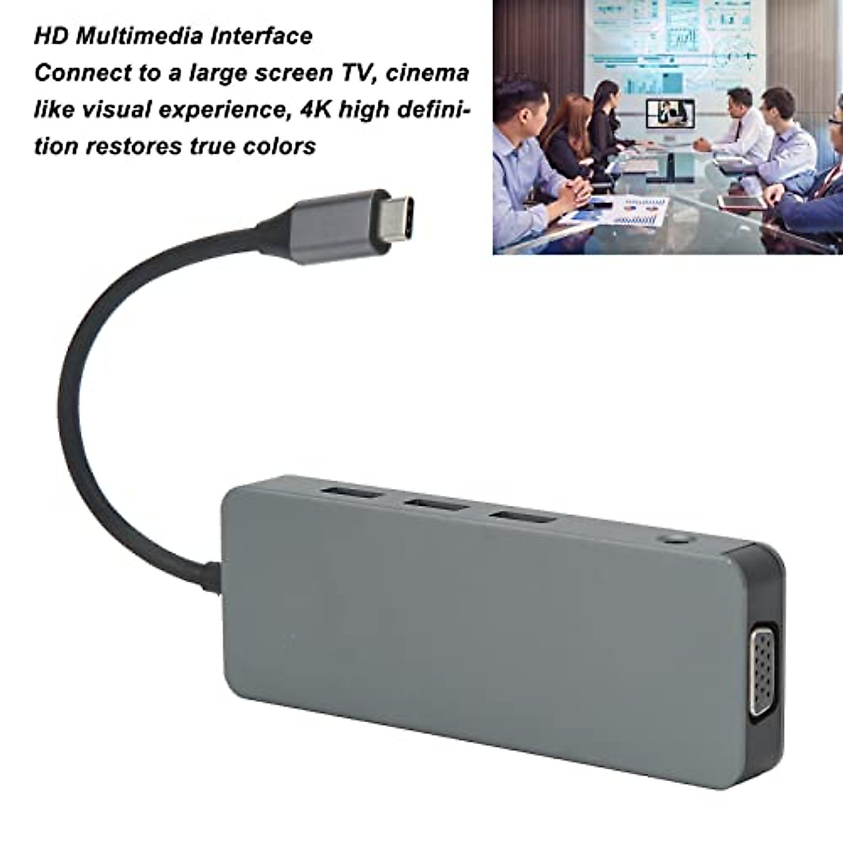 USB C Hub, 10 in 1 Multifunction Type C to VGA USB C Hub with 3 USB Port, PD Charging Dual HD Multimedia Interface for USB C Laptops