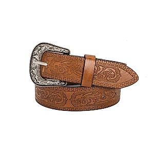 YCMI Women Western-Belts Vintage Leather Western Buckle Cowgirl Waist Belt for Jeans Pants Dresses (Fit for 29"-39")