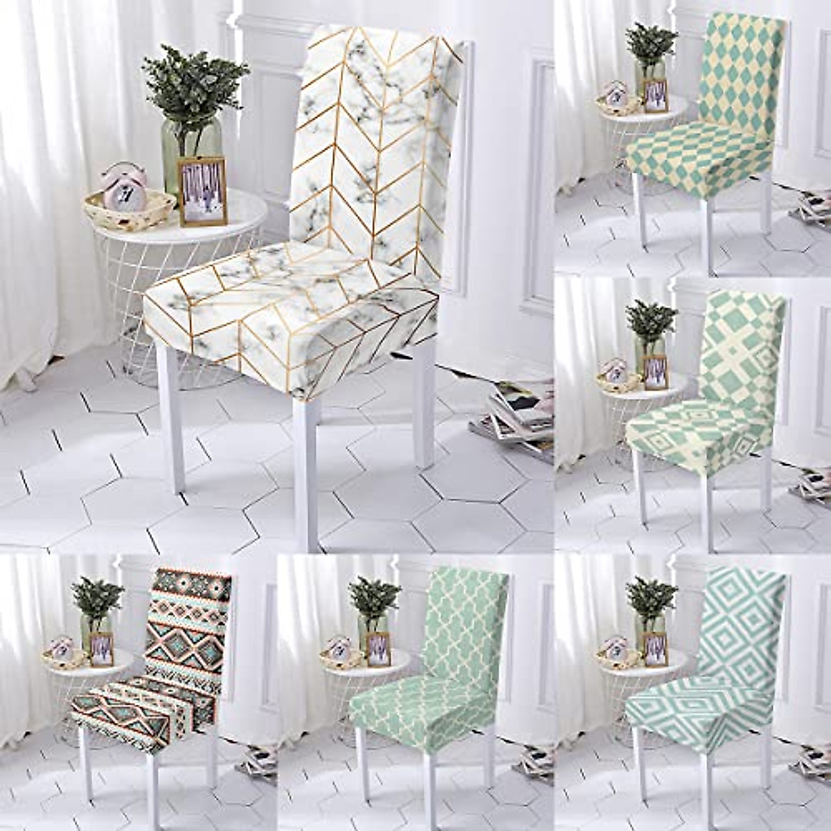 Abstract Geometric Home Chair Cover Hotel Living Room All Inclusive Chair Cover Dirty Removable Chair Cover II5 2pcs