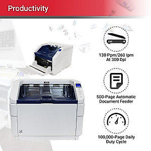 Visioneer Xerox W110 Scanner, USB Office Duplex Production Scanner for PC, 120 PPM, 500 Page Automatic Document Feeder (ADF)
