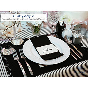 Royal Imports Place Cards Clear Acrylic Blank Plates, Table Seating Number Tiles, Custom Setting DIY Guest Name Signs Decor, Wedding, Reception, Party, Banquet, Dinner, Birthday - Hexagon - 20 pcs