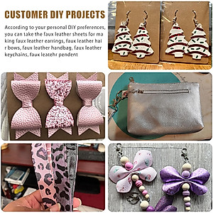 8 Pieces 8x12 Inch Pink Series Faux Leather Sheets Including 7 Kinds Leather Sheets for Leather Bows and Earrings Making