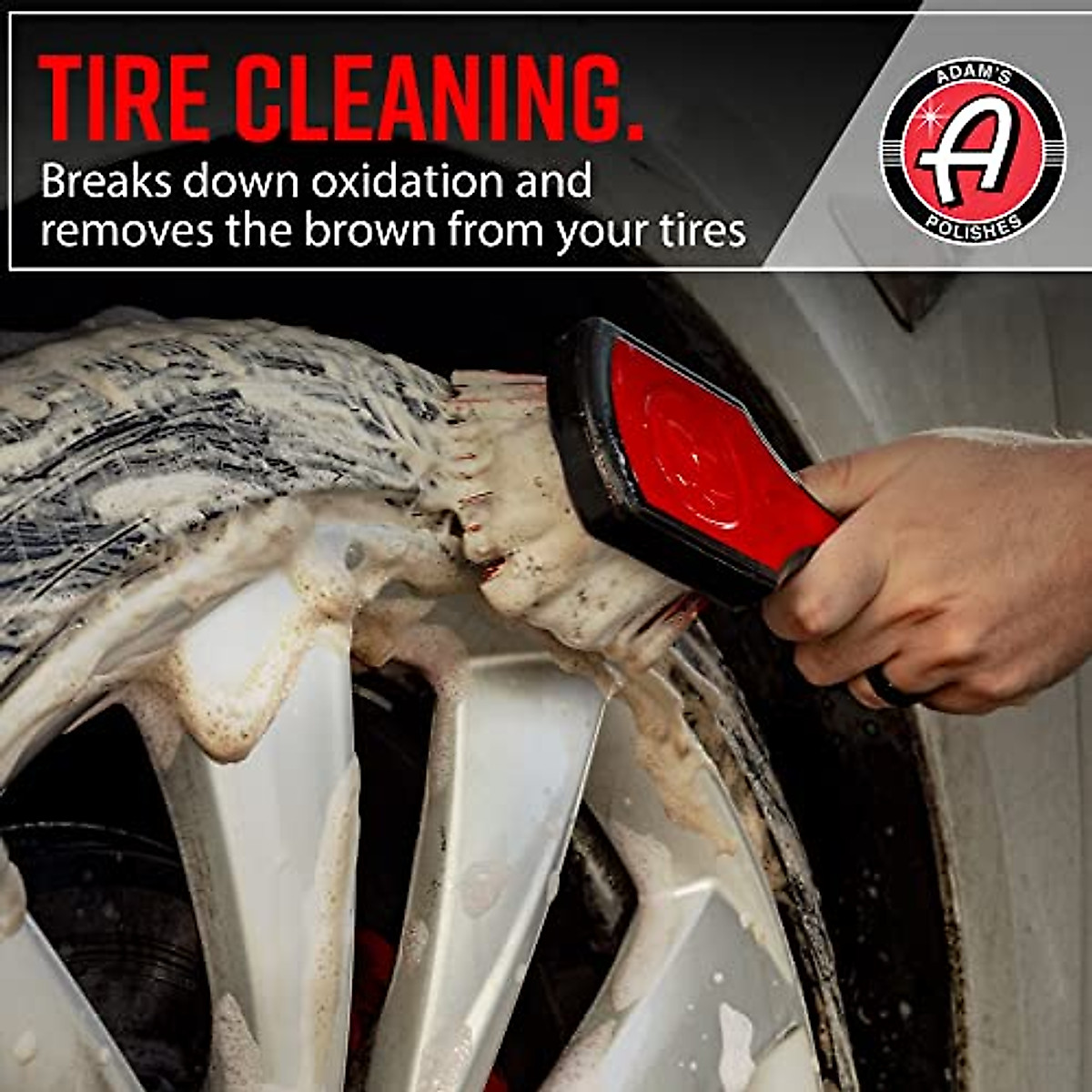 Adam's Polishes Wheel & Tire Cleaner Combo - Professional All in One Tire & Wheel Cleaner W/Wheel Brush & Tire Brush | Car Wash Wheel Cleaning Kit for Car Detailing | Safe On Most Rim Finishes