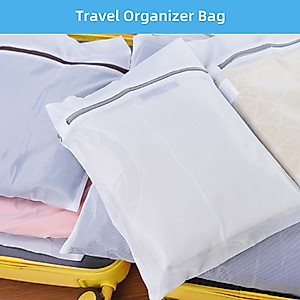 GOGOODA 3 PCS Laundry Mesh Bags Delicates Wash Bags for Lingerie Stockings (1 Large 16 x 20 Inches, 1 Medium 12 x 16 Inches, 1 Small 8 x 12 Inches)