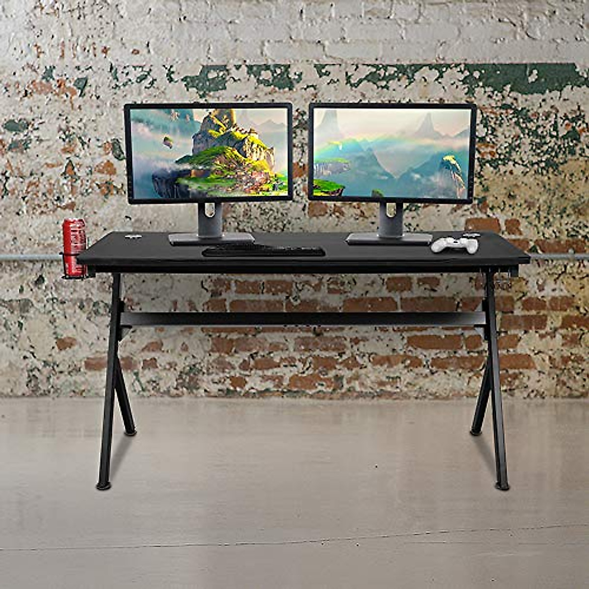 Flash Furniture 55" x 24" Extra Large Gaming Desk with Headphone Hook and Cup Holder - Free Mouse Pad