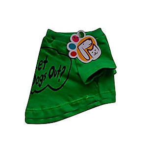 PETMONT Casual T-Shirt for Pets Desing: Who let The Dogs Out Green Great for Small and Medium Dogs Size Small