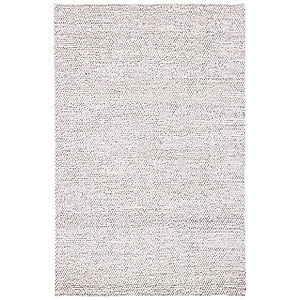 SAFAVIEH Natura Collection Area Rug - 5' x 8', Grey & Ivory, Handmade Wool, Ideal for High Traffic Areas in Living Room, Bedroom (NAT425F)