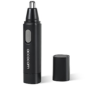 ACCOCAM 2022 Nose Ear Hair Trimmer for Men Women, Electric Nostril Nasal Hair Clippers Trimmers Remover with Vacuum Cleaning System, IPX7 Waterproof, Mute Motor, Wet/Dry, Battery-Operated