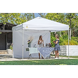 CROWN SHADES Comercial Instant Canopy Pop Up Tent 10X10 (10x10 with 4 Sidewalls, White)