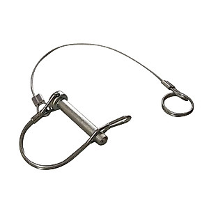 HILILON Trailer Coupler Pin, 5/16-Inch Diameter x 1-3/4-Inch Long Prevents Loss, Plastic Coating Tether, Length 11-1/2" with Steel Quick Release Ring 10Pcs