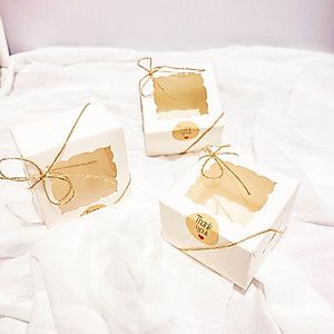 AISEY 4x4x2.5 Inches White Bakery Boxes with Window, Cookie Boxes, Mini Cake Boxes, Dessert, Pastry, Small Treat Boxes, 20 Pcs