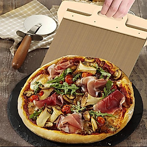 DASZERX® Pizza Smart Slider that Transfer Pizza Perfectly, Sliding Magic Premium Pizza Peel Slider, Pizza Paddle Slider With Handle & Baking Cloth Non-Stick Pizza