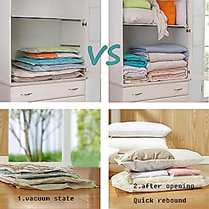 Vacuum Storage Bags, Reusable Compression Space Saver Bags, 12 Pack, 4 X Medium, 4 X Large, 4 X Extra Large, With Free Hand Pump, for Travel, Clothes, Mattress, Blanket, Pillows, Comforters