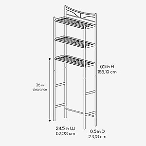 Zenna Home No Tools SlideFit Over the Toilet Bathroom Spacesaver, Bronze