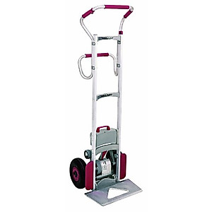 Magline CLK170EGS4 Aluminum Powered Stair Climbing Hand Truck, Ergo Handle, Pneumatic Wheels, 375lbs Capacity, 62" Height, 18" to 24" Length x 19" Width