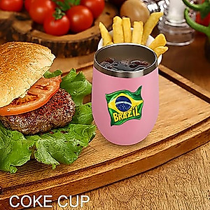 Brazil Flag Insulated Tumbler with Lid Stainless Steel Coffee Mug Cute Wine Tea Water Cup Pink-style