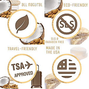 Shampoo & Condition Bars: Includes 1 Shampoo Bar + 1 Conditioner Bar. All Natural, Safe for Color Treated Hair, SLS Free, Shampoo Bars (Coconut Almond)