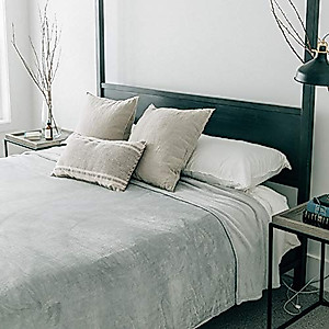 GRACED SOFT LUXURIES Bedding Fleece Minky Microfiber Soft King Blanket (Gray, King Size 108" x 90")