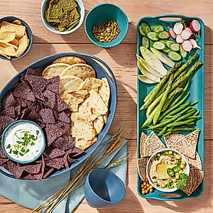 MEMBER'S MARK 8-Piece Break-resistant Wheat Straw Serveware Set (Blue)