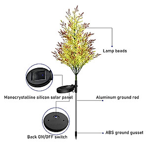 Solar Garden Lights Pine Shape Decorative Light LED Lamp Waterproof Solar Led Lights Outdoor Lighting Christmas Tree Decoration Light for Decorative Home Garden 2PCS