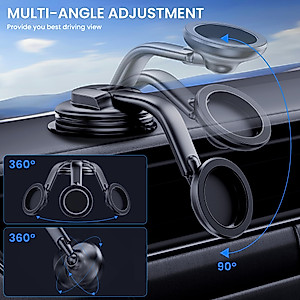 DOLYOFG for Magsafe Car Mount,【Strong Magnets & Low Profile】 Magnetic Phone Holder for Car Dashboard Windshield Universal Hands Free Car Phone Holder for iPhone 14 13 12 Pro Max Plus Mini Android