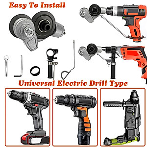 Upgraded Electric Drill Plate Cutter, Metal Nibbler Drill Attachment with Adapter, Sheet Metal Cutter, DIY Metal Drill Attachment for Cutting Iron, Steel,Copper, Aluminum, White Sheet (Black)