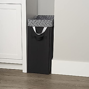 neatfreak! Slim Laundry Hamper w Removable Bag (Geo Interlock - Black Anthracite)