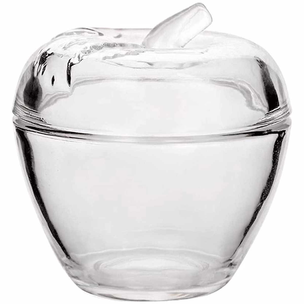 Mozacona GLass Relief Apple Sugar Bowl Candy Dish Food Storage Container with Lid