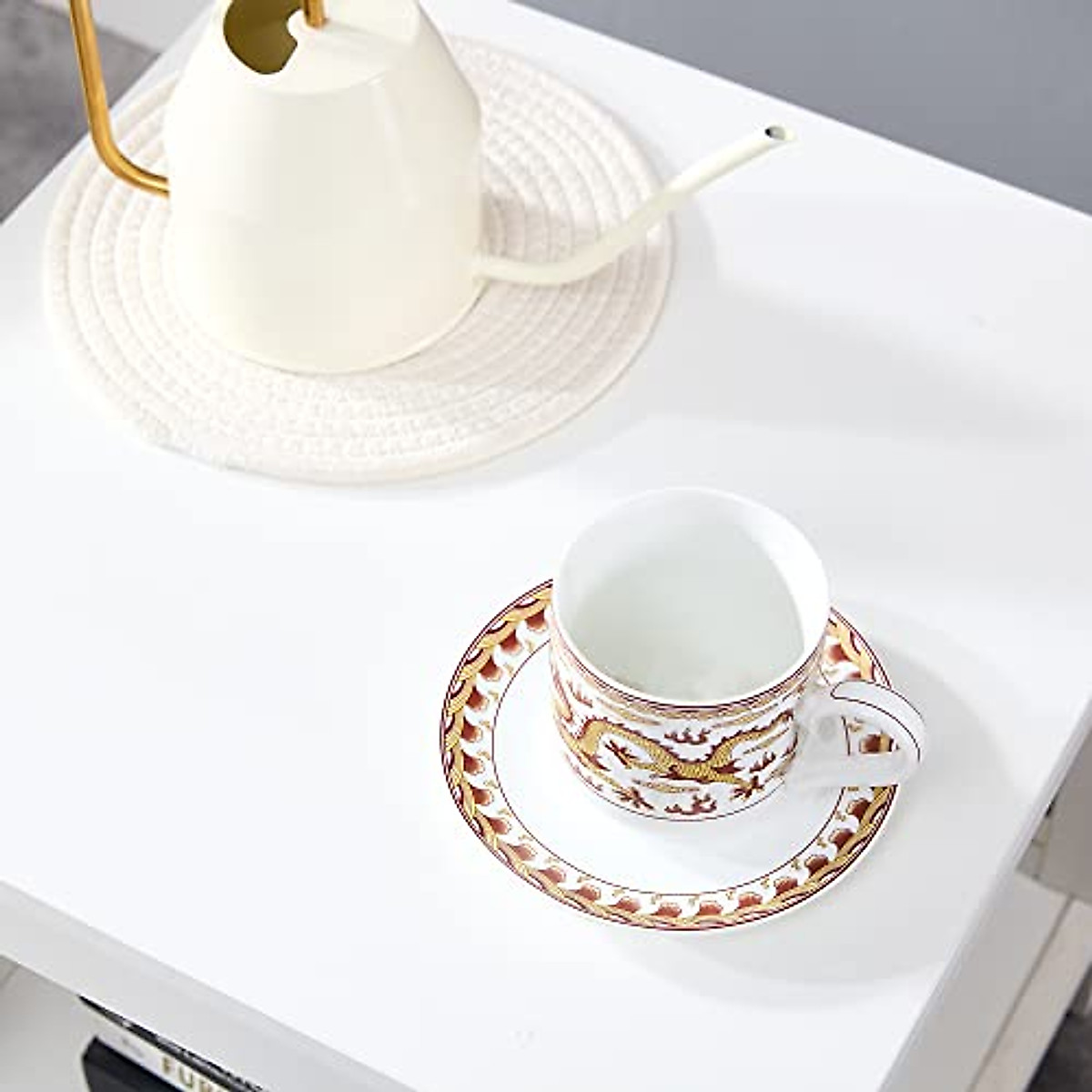 NebulaDeco 3-Tier End Table Nightstand White, Narrow Side Table with Storage Shelf, Small Bookshelf Bedside Table for Bedroom, Living Room, Office, Bathroom (Two-ply, White)