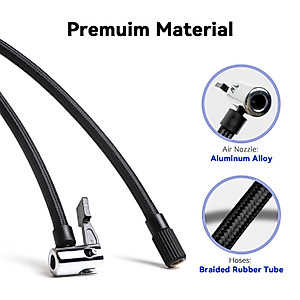 LEXIN Tire Inflator Hose Extension, Lock-On Air Chuck with Hose and Presta Valve Adapter Ball Needle, Air Compressor Twist On Convert to Lock On Connection, Compatible with LEXIN P5/P4