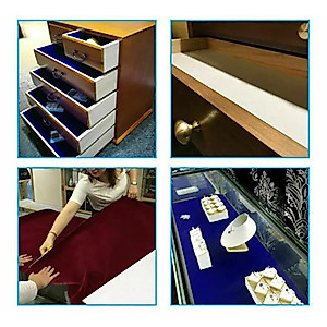 1Pcs/Set 50x148cm Self Adhesive Velvet Roll Felt Fabric Velvet Flocking Liner for Jewelry Drawer Box Shelf Crafts-Self Adhesive Velvet Flock Contact Paper Roll Shelf Liner for Jewelry Drawer