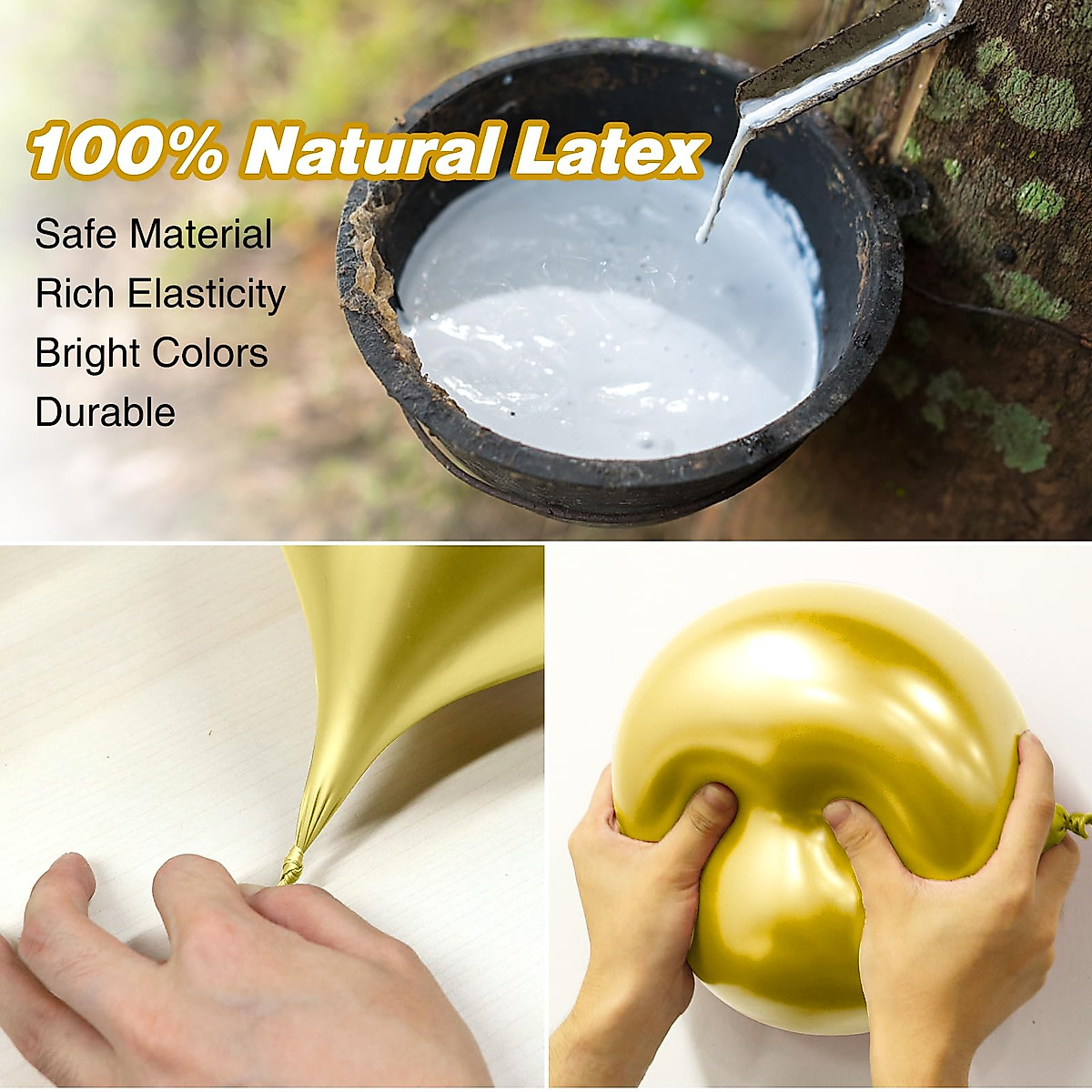 oditton Gold Balloons, 50PCS Birthday Balloons, Shiny Metallic Finish Balloons, 12inch(30cm) 100% Latex Helium Balloons, Vibrant Party Atmosphere for Memorable Celebrations