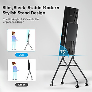 Smart Board, TIBURN Flip Hub 55 S1-C Rotating Adaptive Nano Capacitive Electronic Whiteboard, Interactive Touch Screen Computer with Auto Framing Camera (Including Removable Rotating Stand)