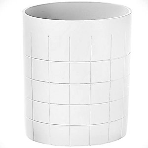 Creative Scents White Bathroom Trash Can - Waste Basket for Bathroom - Space Friendly Small Bathroom Garbage Can, Wastebasket Bin for Bathroom, Powder Room, Bedroom Or Living Room (Polar Collection)